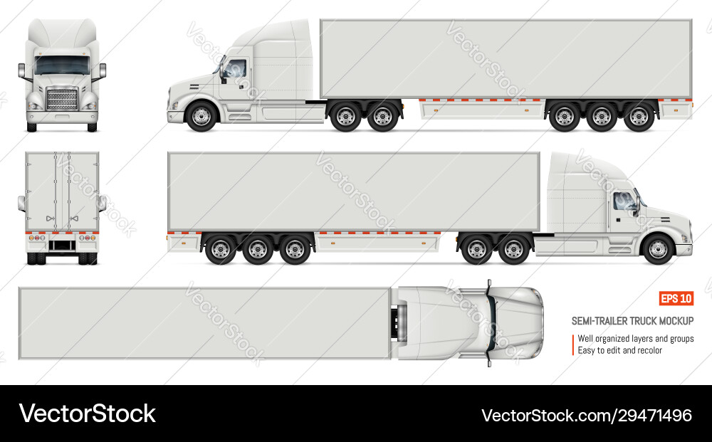 Realistic white truck Royalty Free Vector Image