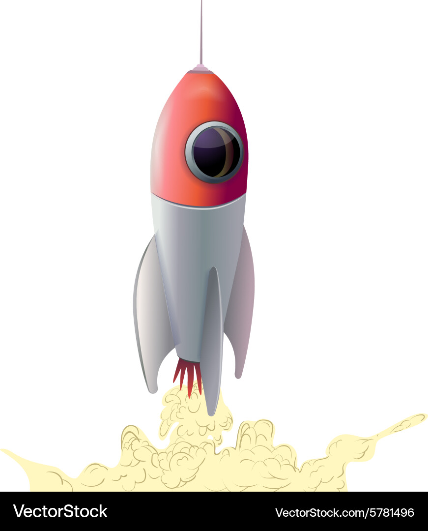 Rocket space ship isolated Royalty Free Vector Image