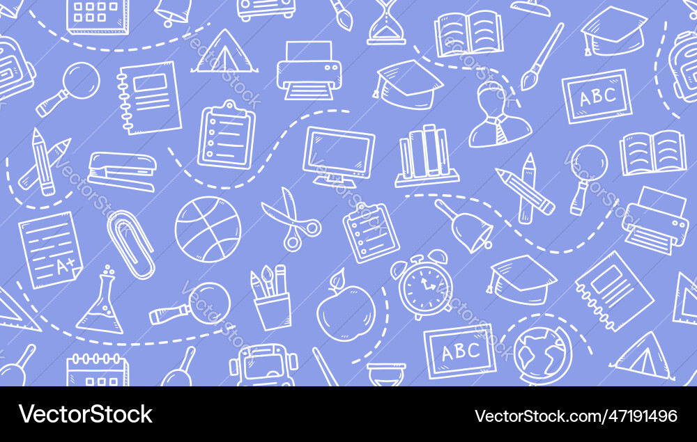 School pattern Royalty Free Vector Image - VectorStock