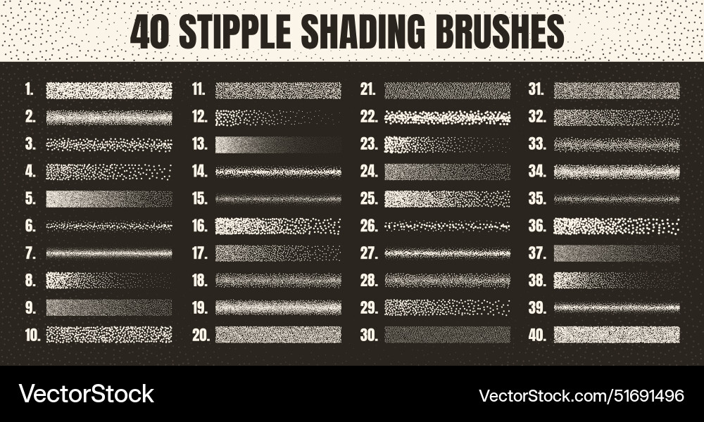 Stipple scatter brush ink drawing and texturing Vector Image