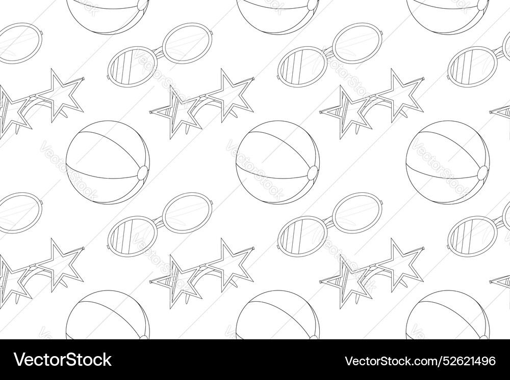 Summer fun coloring page Royalty Free Vector Image