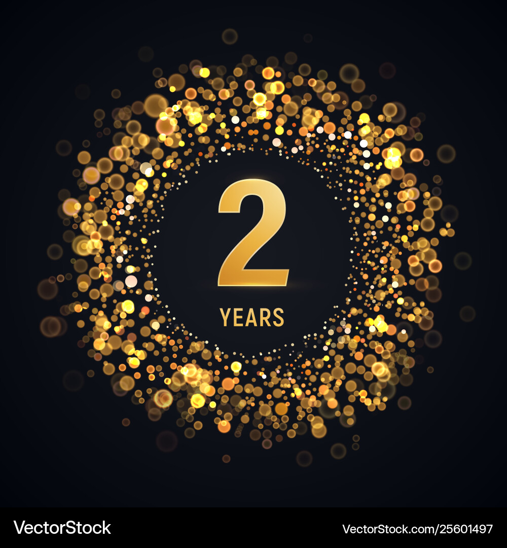2 years anniversary isolated design element Vector Image