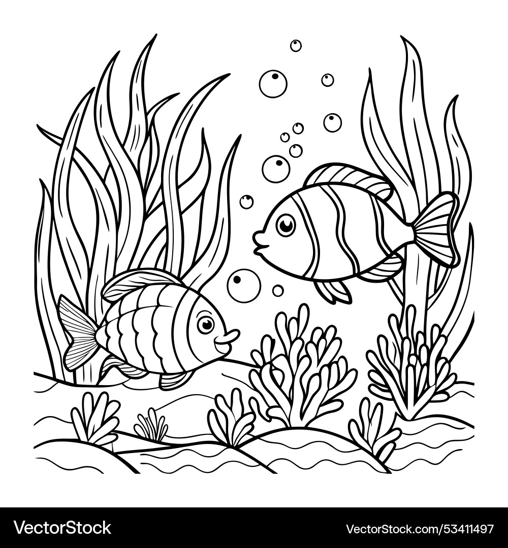 A fish outline design Royalty Free Vector Image