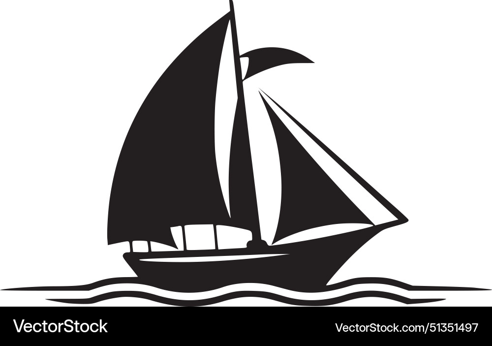 Boat - minimalist and flat logo Royalty Free Vector Image