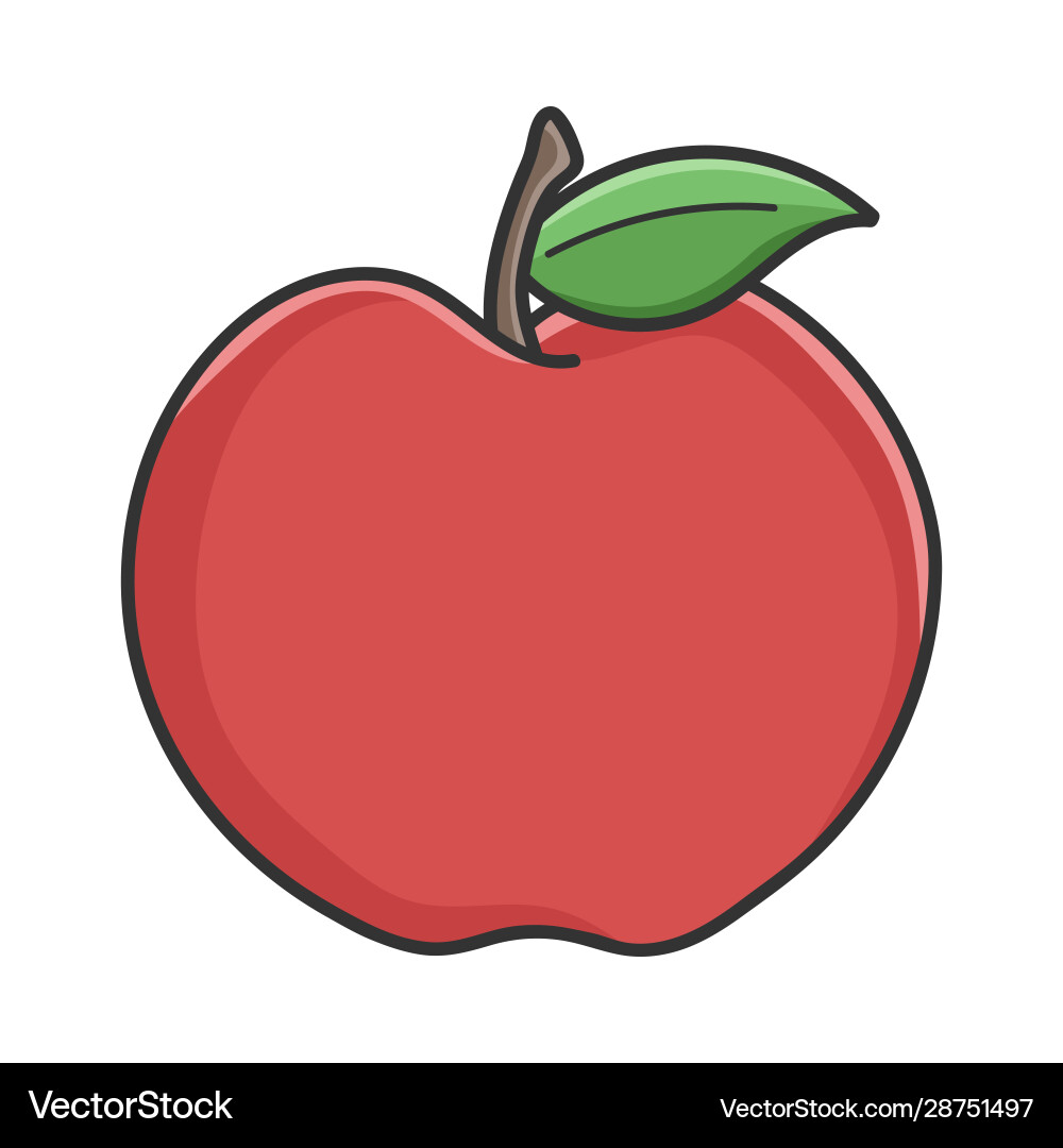 Cute Red Apple Cartoon Royalty Free Vector Image