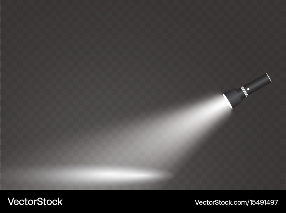 Flashlight on a transparent background Royalty Free Vector