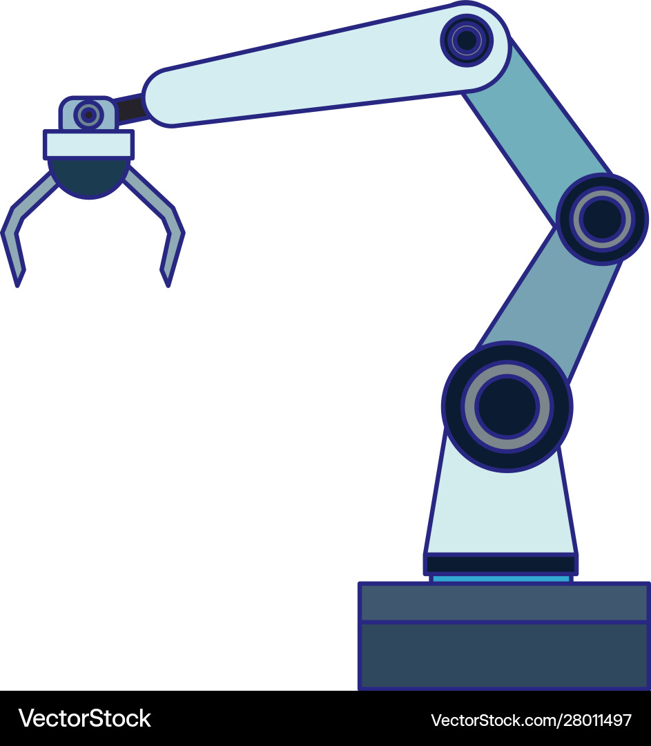 Robotic arm icon flat design Royalty Free Vector Image Robotic arm icon flat design Royalty Free Vector Image