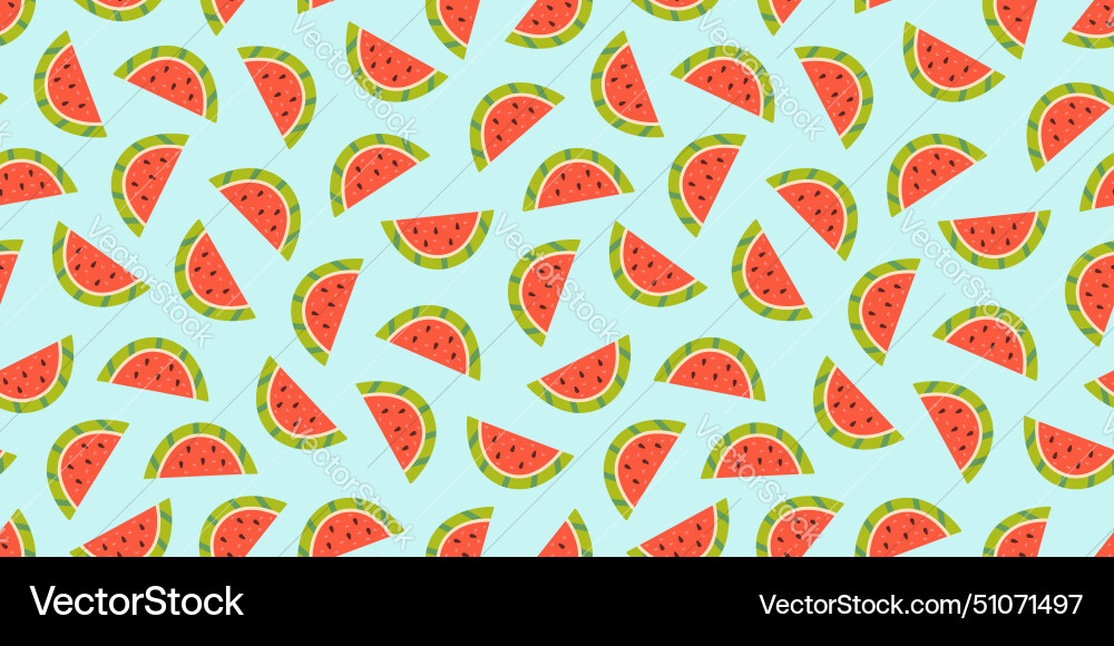 Seamless pattern with watermelons flat Royalty Free Vector