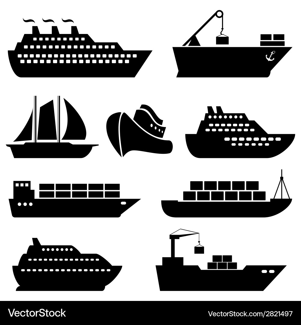 Ship icon set Royalty Free Vector Image - VectorStock