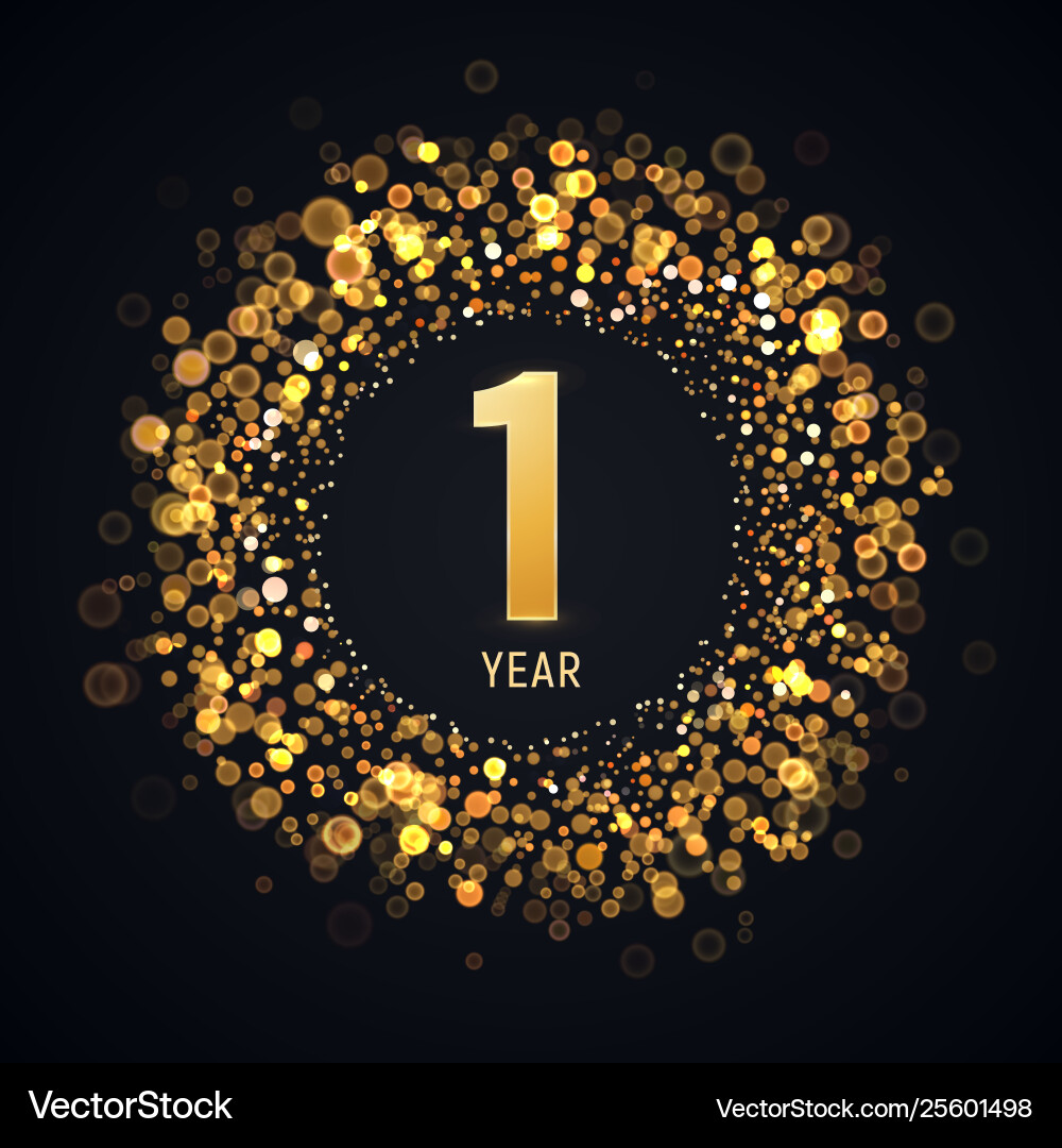 1 year anniversary isolated design element Vector Image