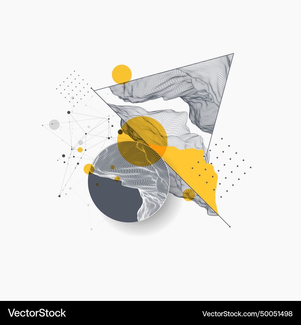 Abstract art wireframe background modern science Vector Image