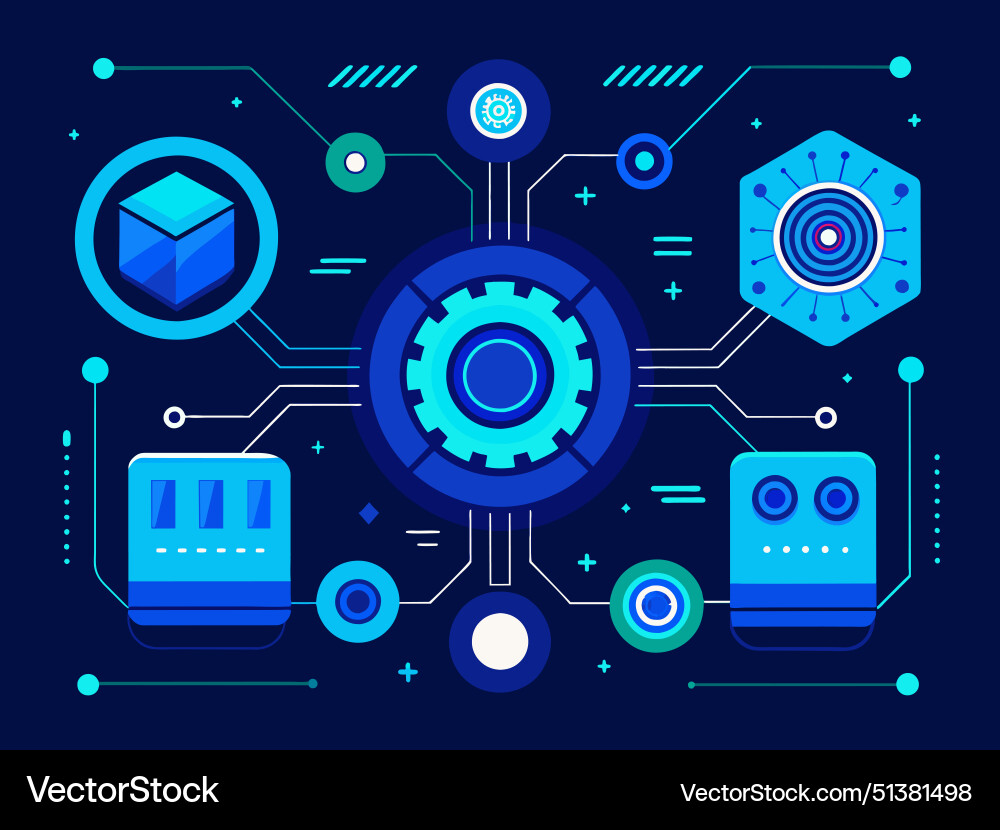 Abstract futuristic blue circle interface Vector Image