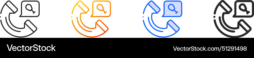 Call order iconthin linear gradient blue stroke Vector Image