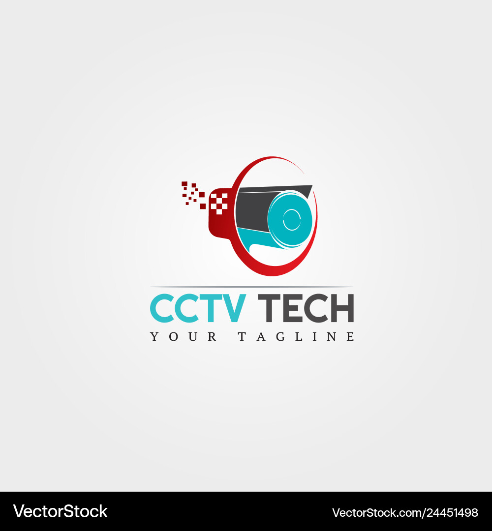 CCTV Security Camera Logo Template Royalty Free Vector Image