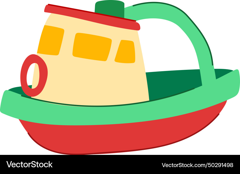 Child boat toy cartoon Royalty Free Vector Image