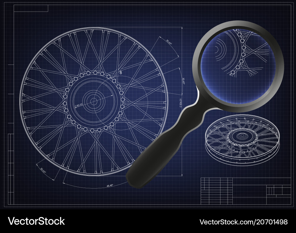 Drawing and 3d model wheels with needles Vector Image
