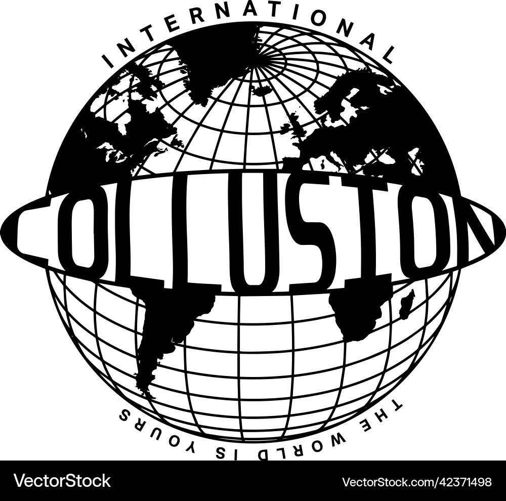 Earth globe with slogan design Royalty Free Vector Image