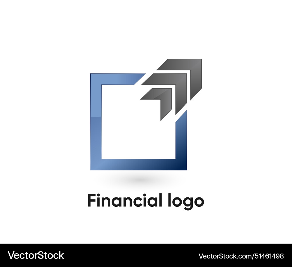 Financial logo design flat background template Vector Image
