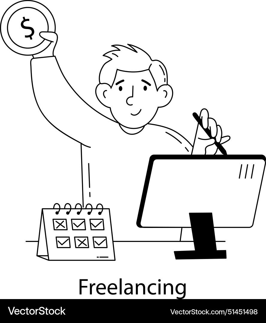 Freelancing Royalty Free Vector Image - VectorStock