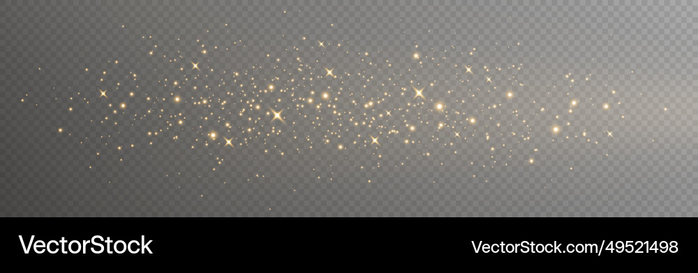 Glitter gold glowing dust effect shiny golden Vector Image