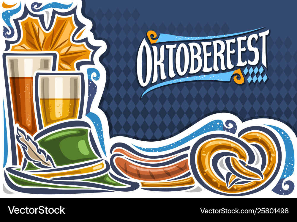 Greeting card for oktoberfest Royalty Free Vector Image