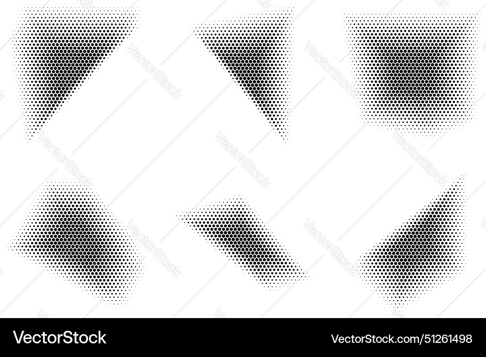 Halftone hexagon pattern reprographic technique Vector Image