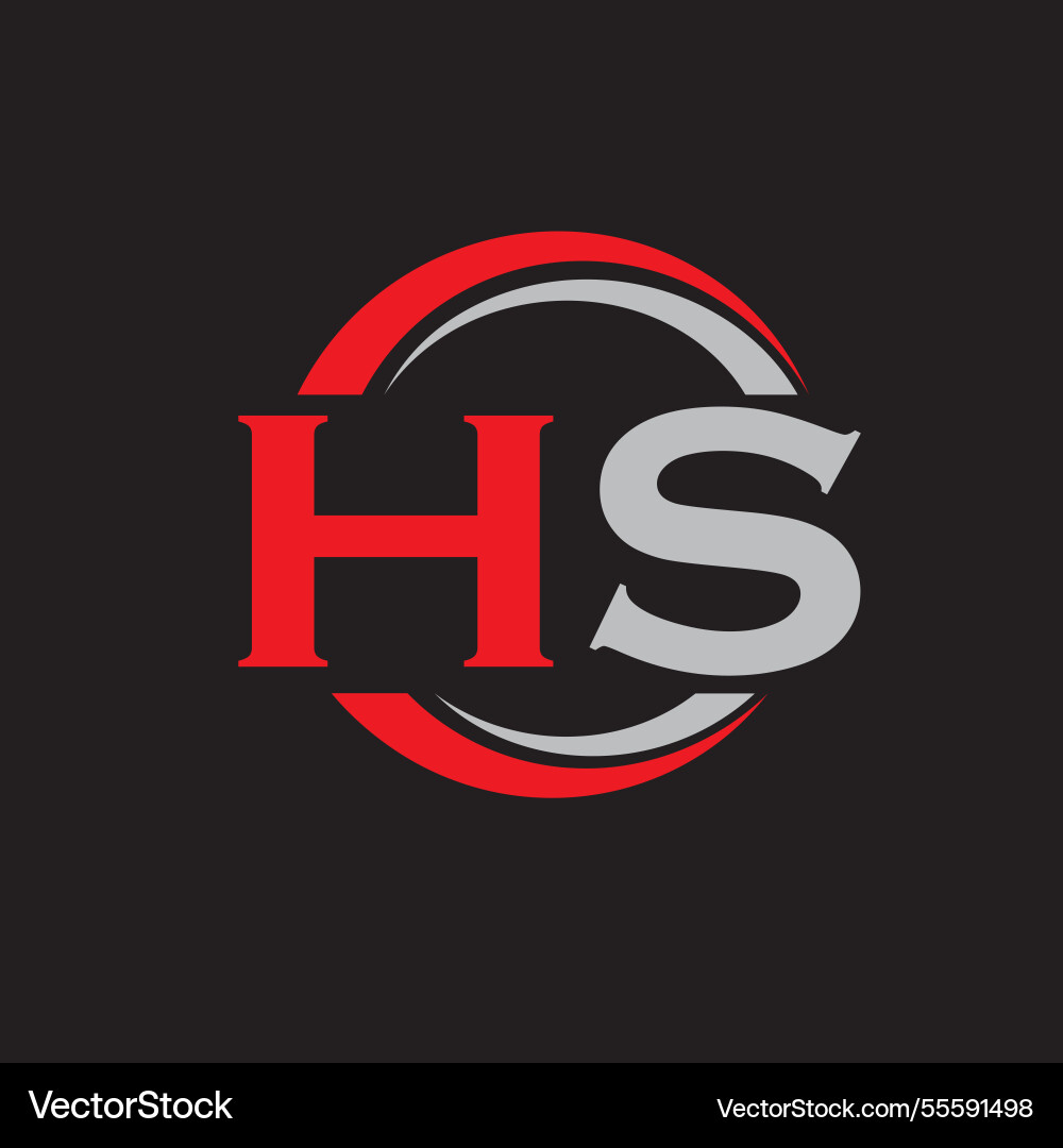 Hs logo modern initial circle Royalty Free Vector Image