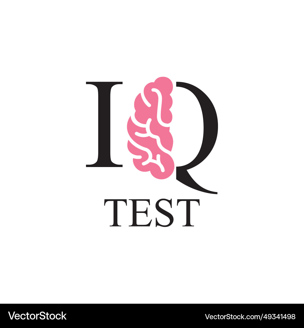 Iq test logo intellectual quotient Royalty Free Vector Image