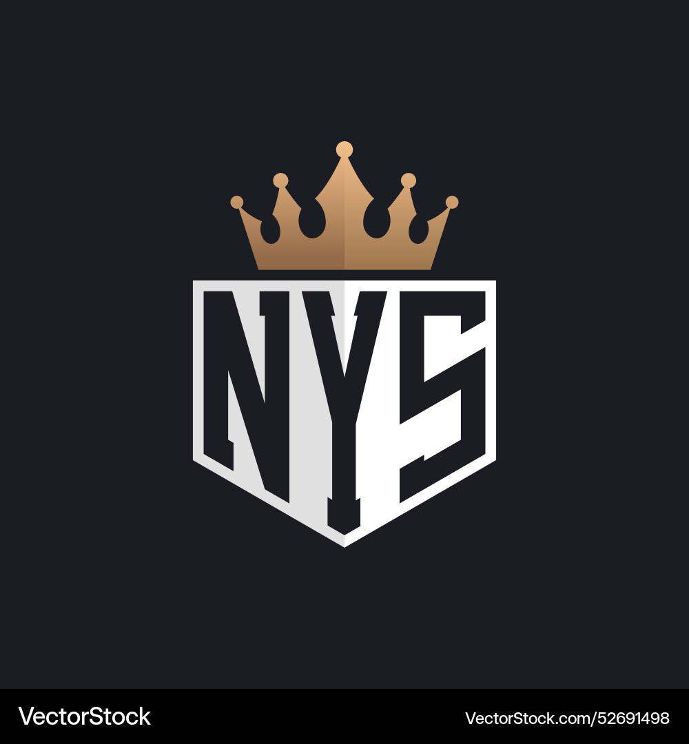 Luxury nys logo with crown elegant initials Vector Image