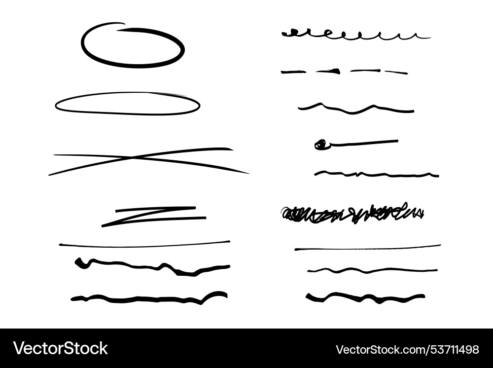 Marker black distress lines drawings pen strokes Vector Image