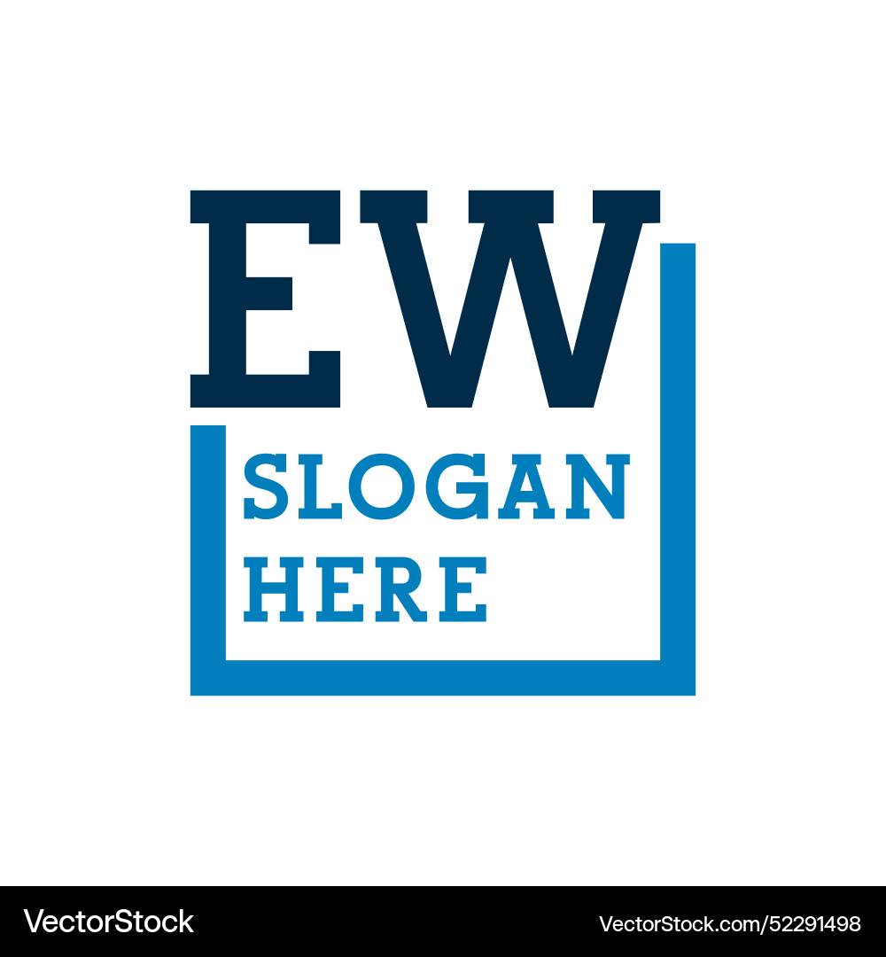 Minimal initials logo letters e and w ew initial Vector Image