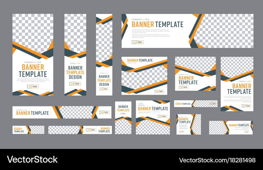 Set of web banners standard size with a place Vector Image