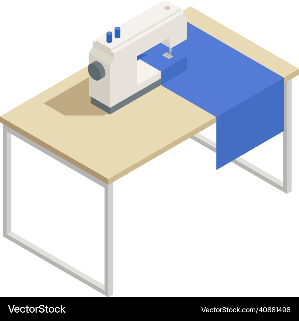 Sewing machine table composition Royalty Free Vector Image