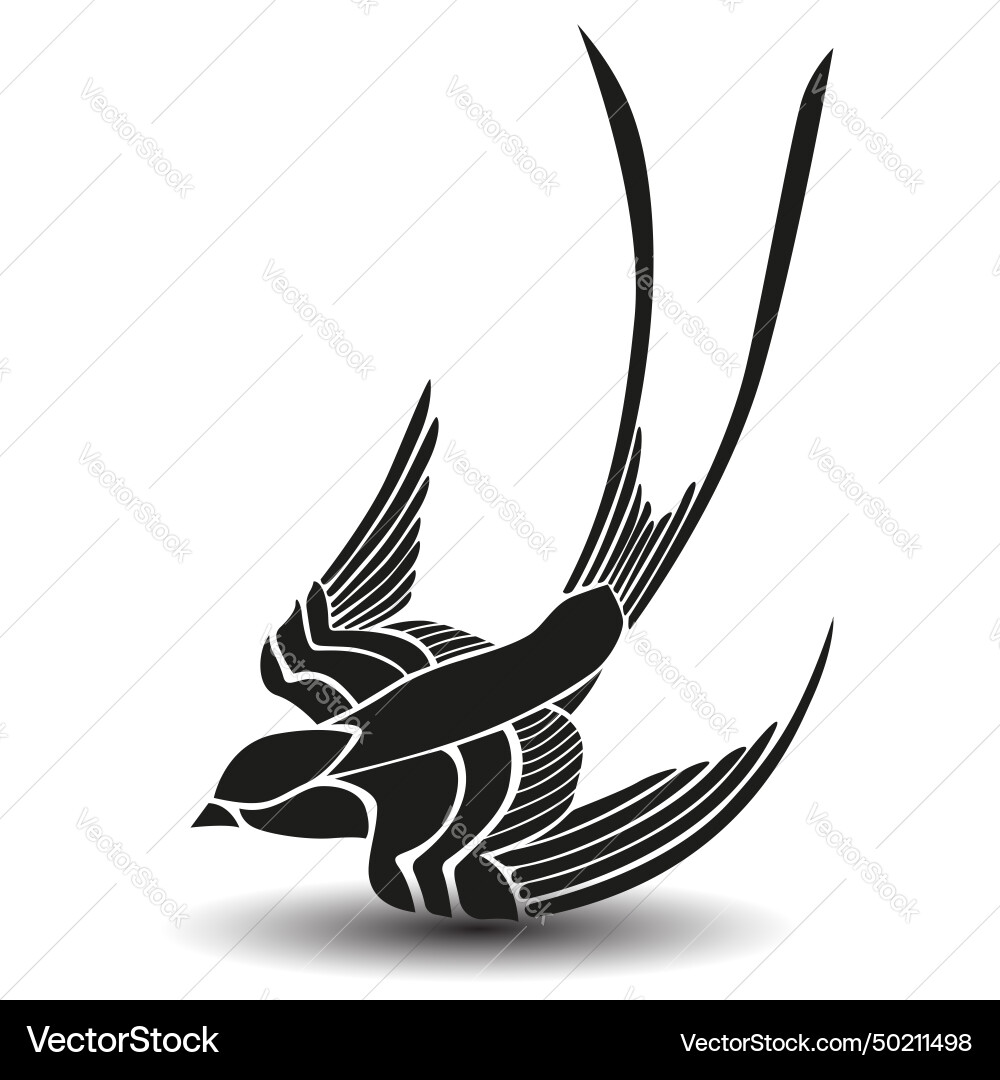 Swallow bird logo design and flying Royalty Free Vector