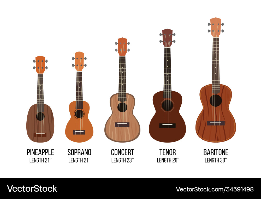 Ukulele Collection - Diverse Sizes Royalty Free Vector Image