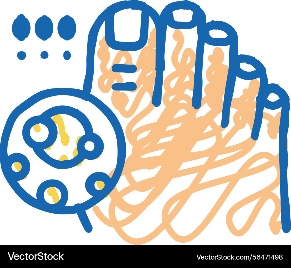 Uric acid crystals gout icon doodle Royalty Free Vector