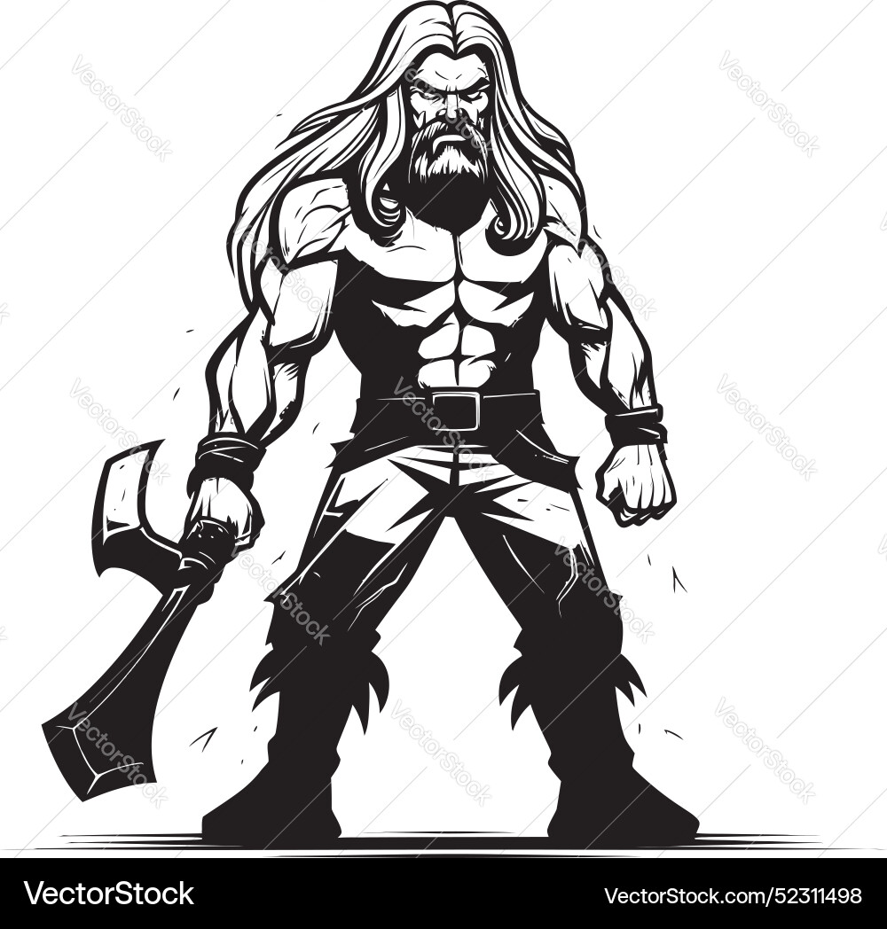 Warriors way black axe blade bravery heroic Vector Image