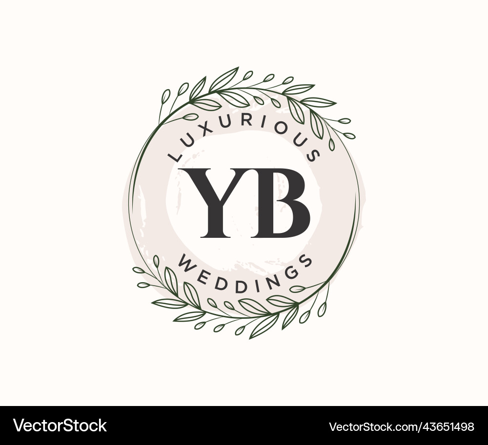 Yb initials letter wedding monogram logos Vector Image