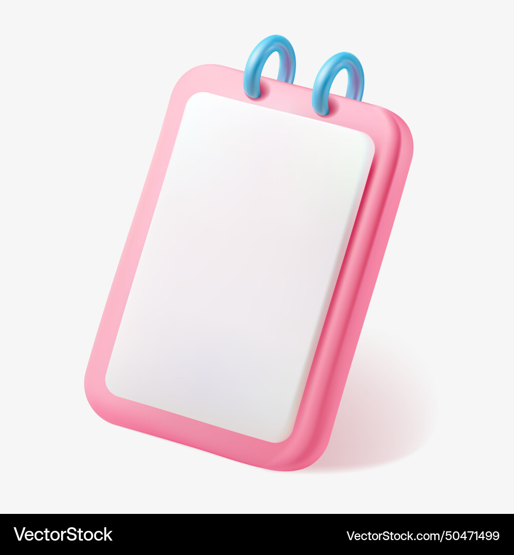 Cute 3d soft task list icon Royalty Free Vector Image