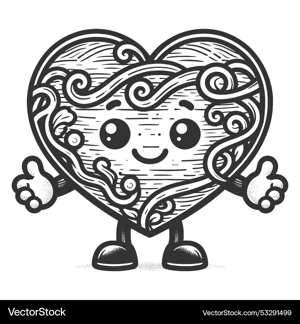 Cute cartoon heart character with big eyes Vector Image Cute cartoon heart character with big eyes Vector Image
