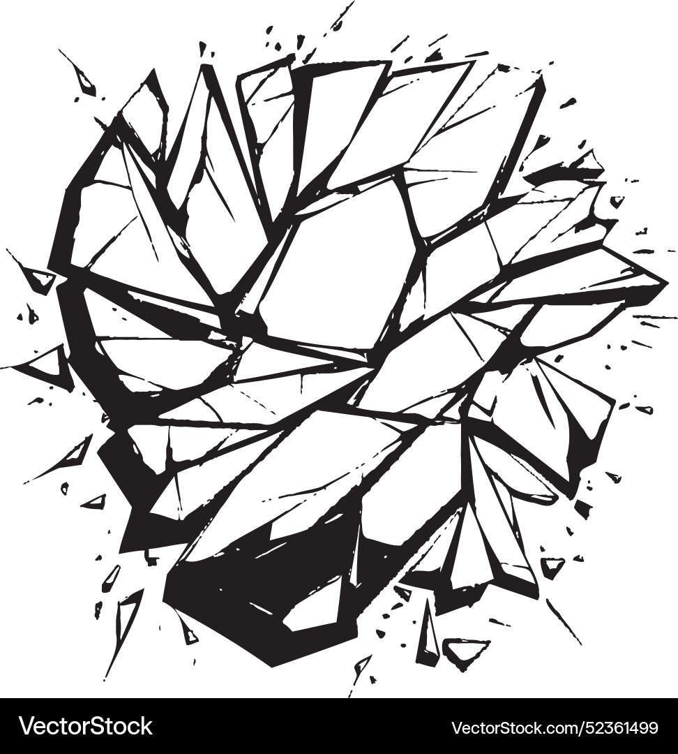 Fragmented vortex broken glass spectr Royalty Free Vector