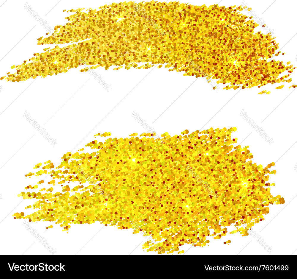 Golden glitter samples isolated on white Vector Image