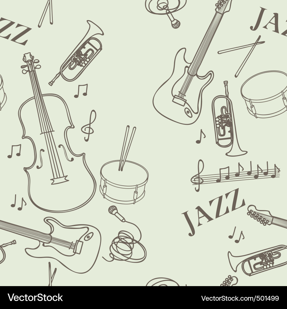 Jazz instruments pattern Royalty Free Vector Image