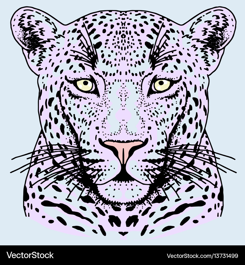 Leopard face tattoo print Royalty Free Vector Image