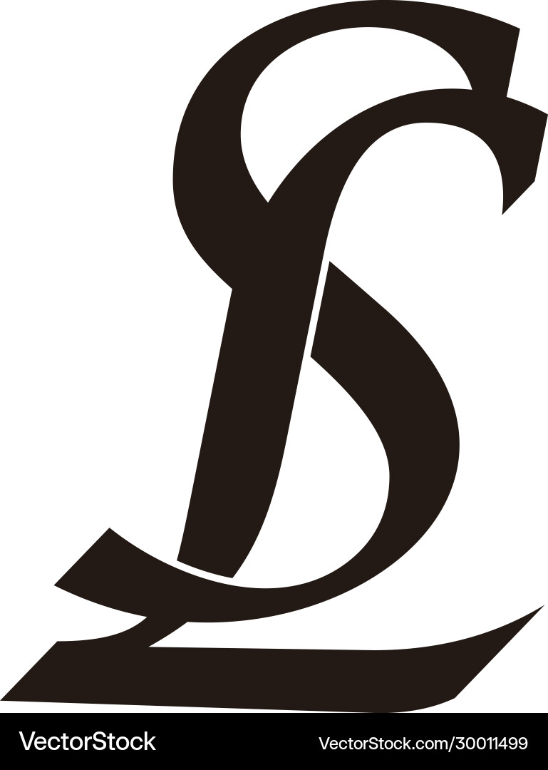 Buchstaben sl verknüpft einfaches überlappendes Design-Symbol