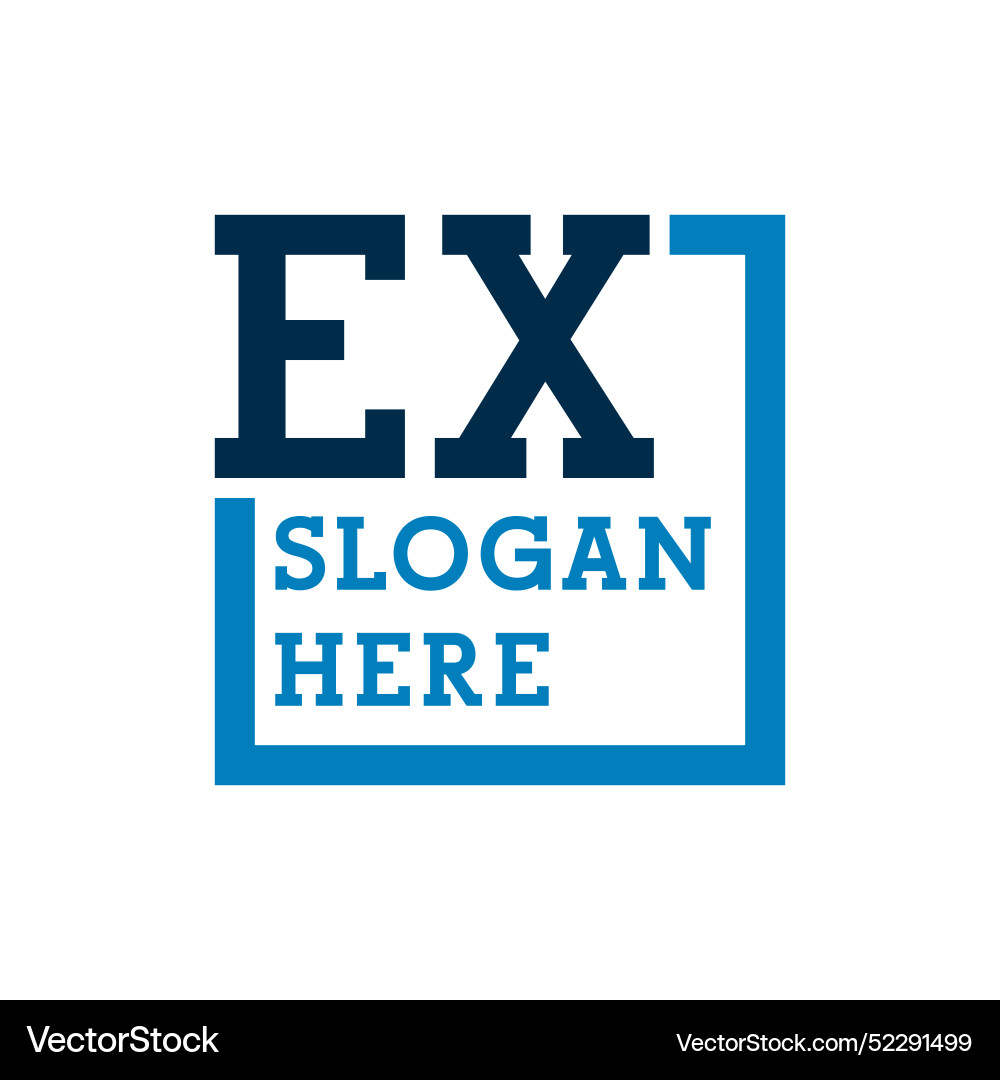 Minimal initials logo letters e and x ex initial Vector Image