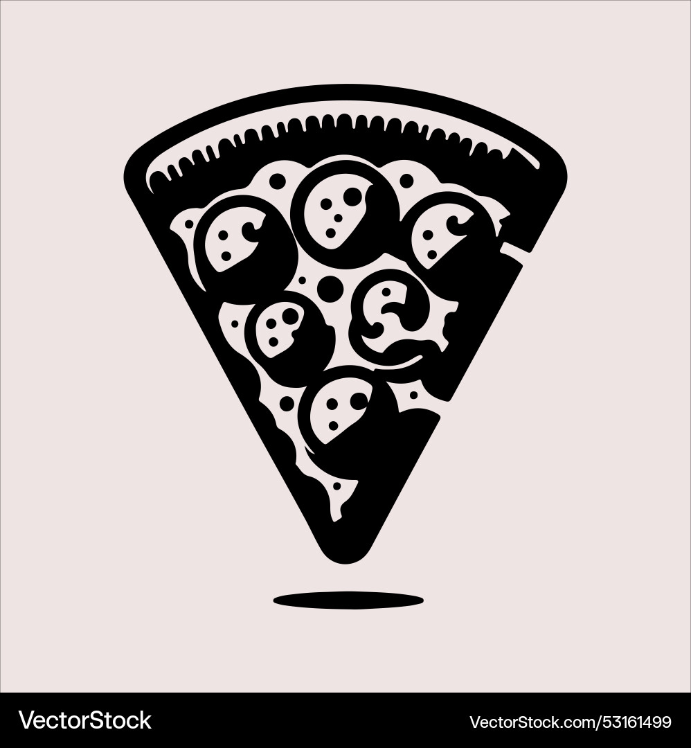 Pizza icon silhouette art Royalty Free Vector Image