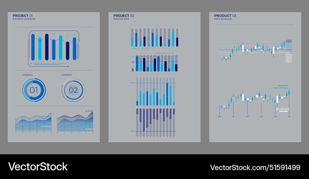 Project elements commercial charts modern visual Vector Image