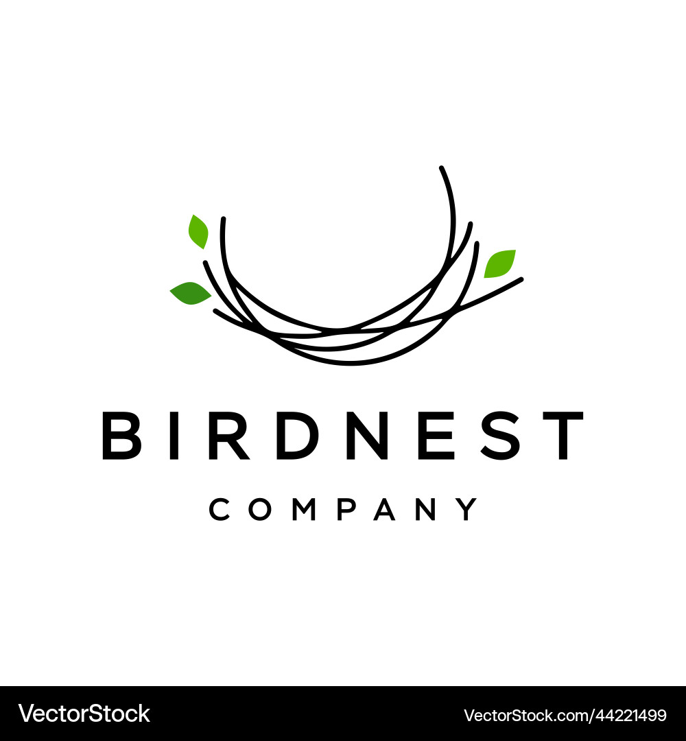 Simple and minimal bird nest icon logo line Vector Image