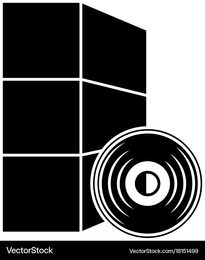 Software installation disk and box Royalty Free Vector Image